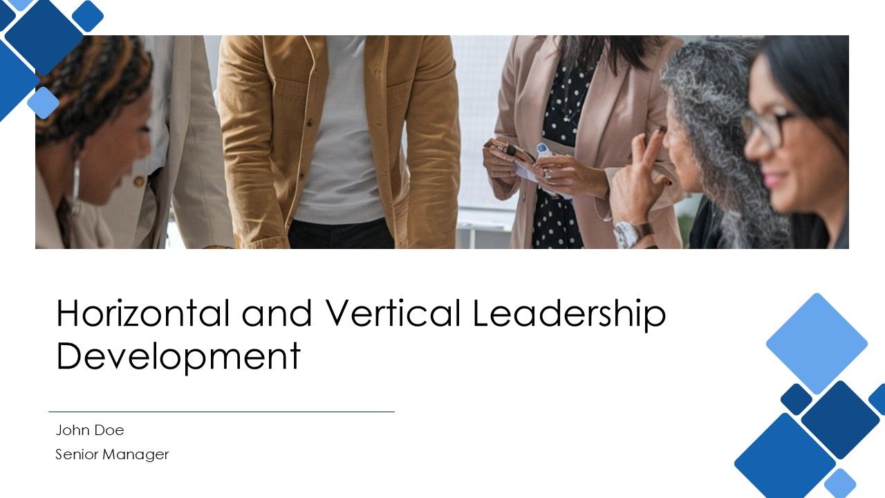 Horizontal And Vertical Leadership Development PPT Mockup AT