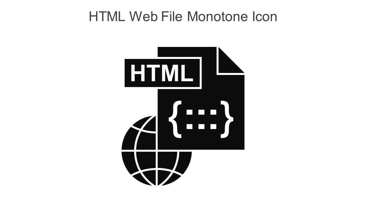Html Web File Monotone Icon In Powerpoint Pptx Png And Editable Eps Format
