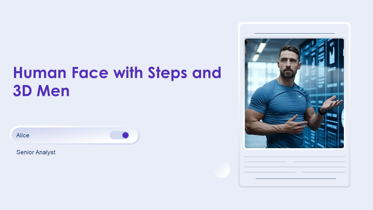 Human Face With Steps And 3D Men PPT PowerPoint AT