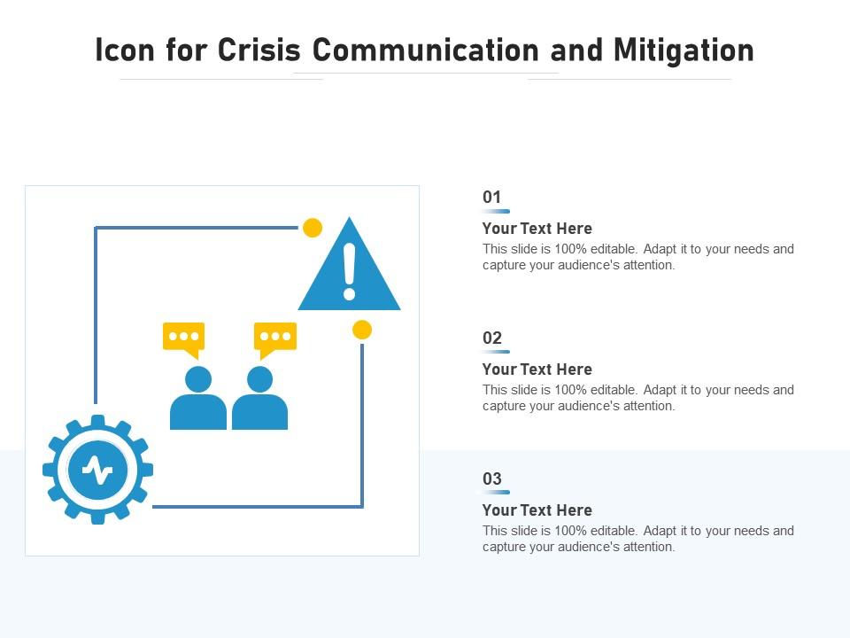Icon For Crisis Communication And Mitigation | Presentation Graphics ...