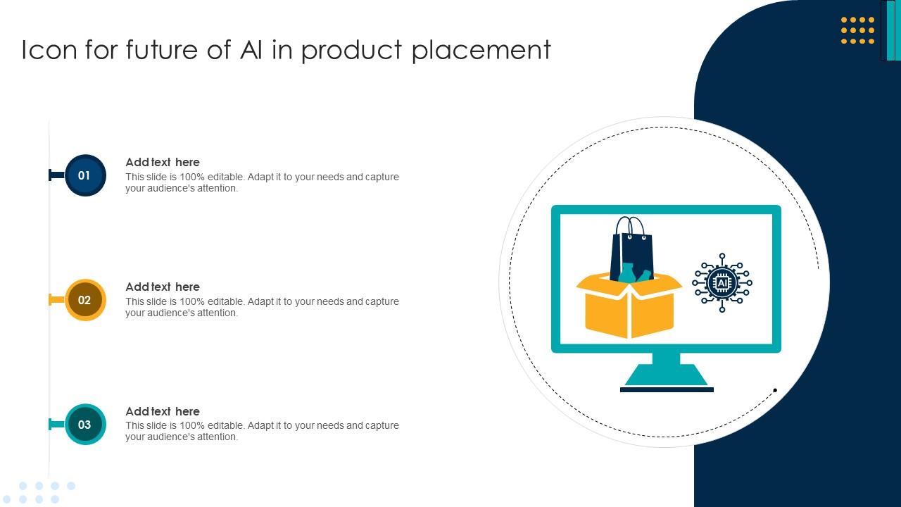 Icon For Future Of AI In Product Placement PPT Sample