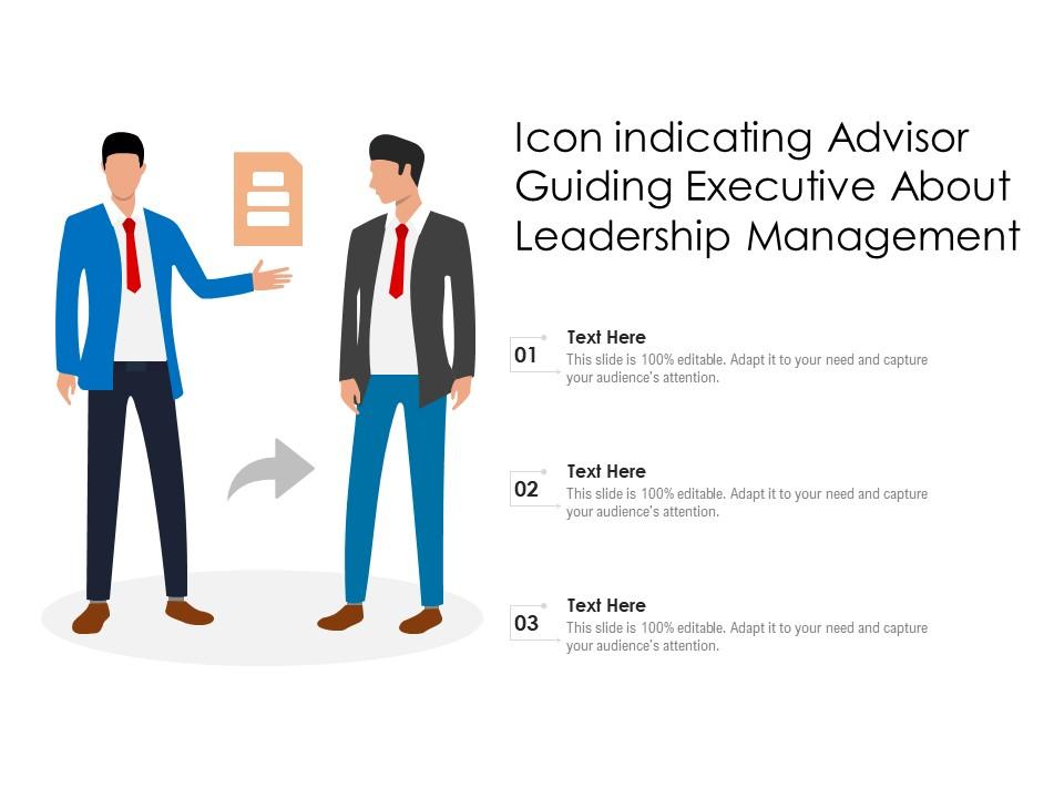 Icon Indicating Advisor Guiding Executive About Leadership Management ...