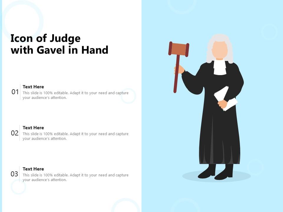 Icon Of Judge With Gavel In Hand | PowerPoint Slides Diagrams | Themes ...
