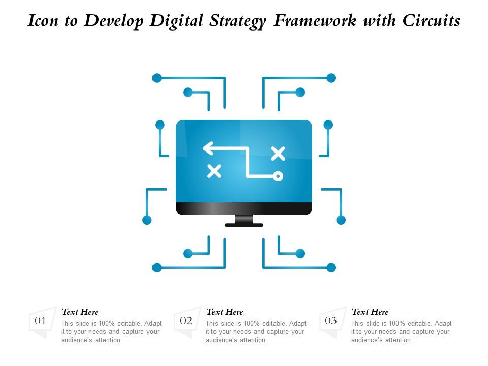 Icon To Develop Digital Strategy Framework With Circuits | Presentation ...
