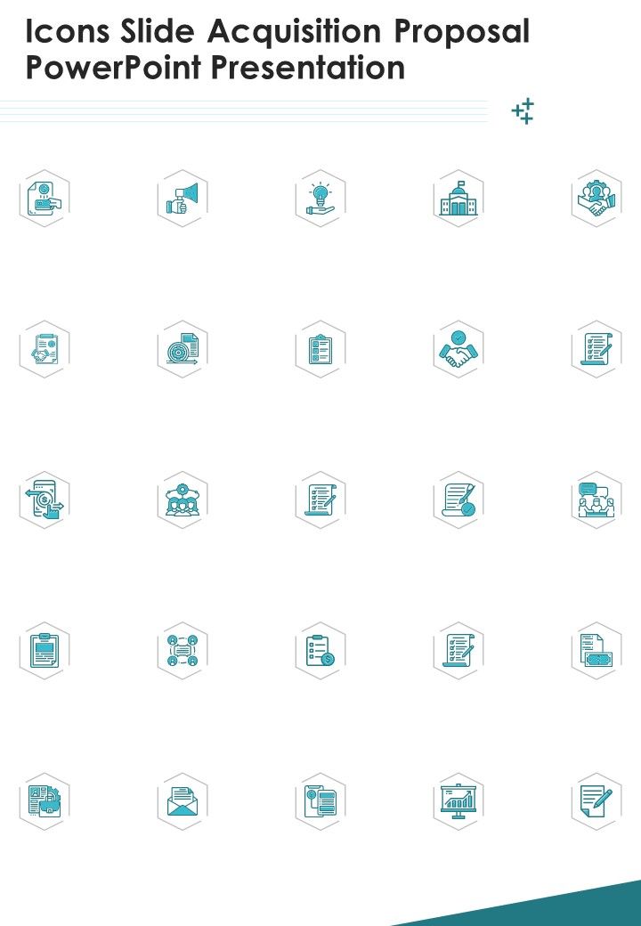 Icons Slide Acquisition Proposal Powerpoint Presentation One Pager ...