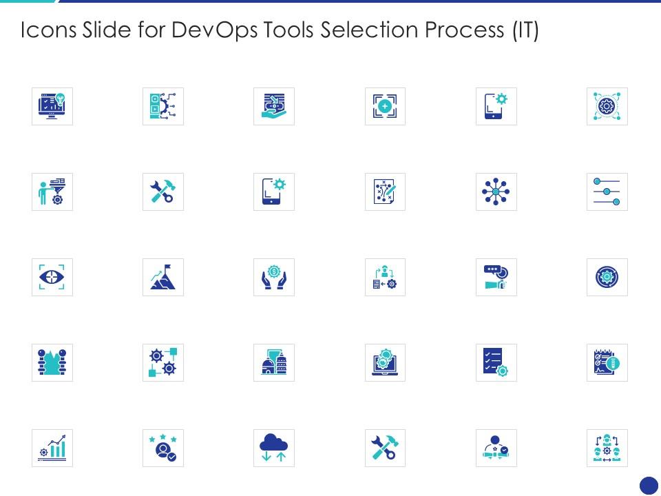 Icons Slide For Devops Tools Selection Process It Ppt Background Presentation Graphics
