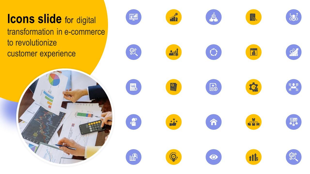 Icons Slide For Digital Transformation In E Commerce To Revolutionize Customer Experience Dt Ss