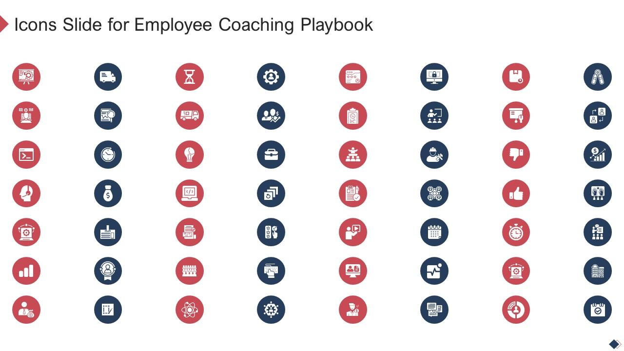 Icons Slide For Employee Coaching Playbook | Presentation Graphics ...
