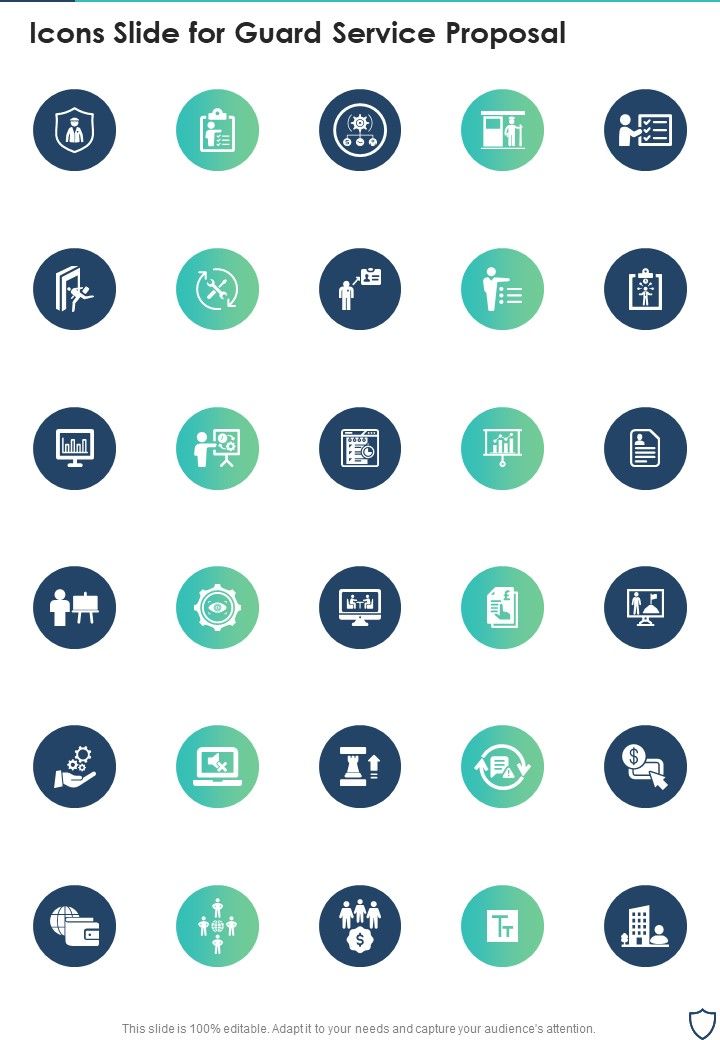 Icons Slide For Guard Service Proposal One Pager Sample Example Document | Presentation Graphics ...