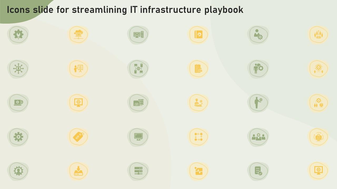 Icons Slide For Streamlining IT Infrastructure Playbook PPT Example