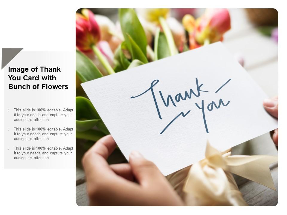Image Of Thank You Card With Bunch Of Flowers | PowerPoint Slide ...