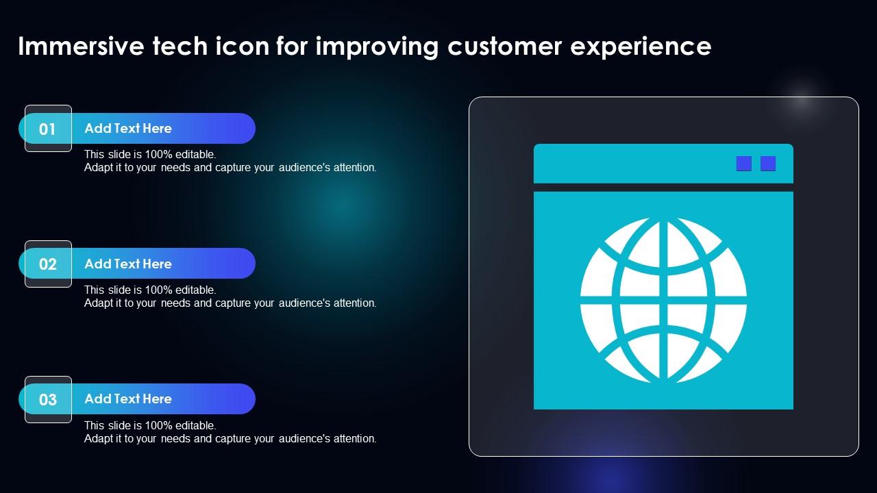 Immersive Tech Icon For Improving Customer Experience PPT Presentation
