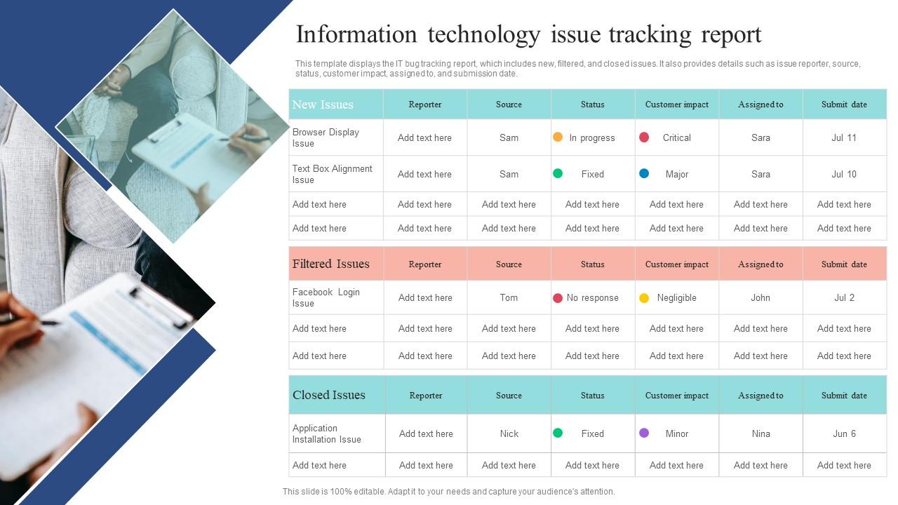 Information Technology Issue Tracking Report PPT Example Information Technology Issue Tracking Report PPT Example