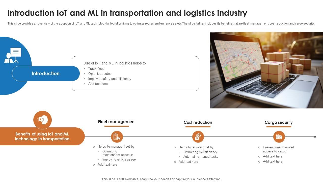 IoT And Machine Learning Introduction IoT And Ml In Transportation And Logistics Industry IoT SS ...