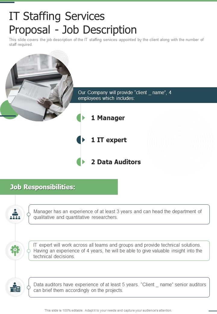 IT Staffing Services Proposal Job Description One Pager Sample Example Document | Presentation ...
