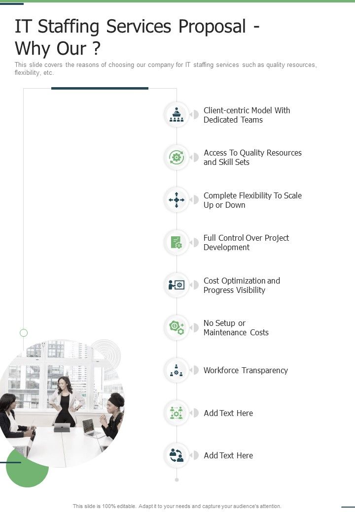 IT Staffing Services Proposal Why Our One Pager Sample Example Document | Presentation Graphics ...