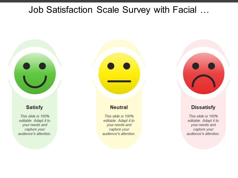 Job Satisfaction Scale Survey With Facial Expressions Powerpoint