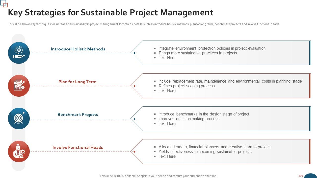 Key Strategies For Sustainable Project Management PPT Presentation