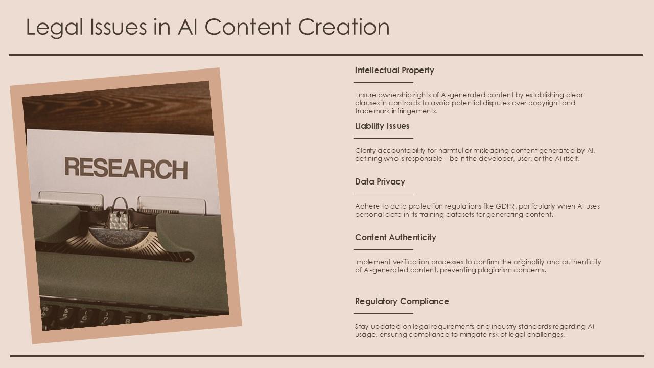 Legal Issues In Ai Content Creation Algorithmic Creativity In Media Ppt