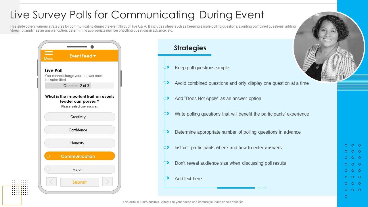 Live Survey Polls For Communicating During Event Organizational Event