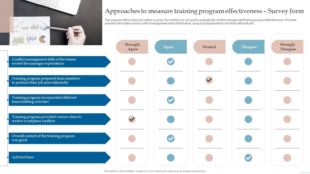 Managing Interpersonal Conflict Approaches To Measure Training Program Effectiveness Survey PPT ...