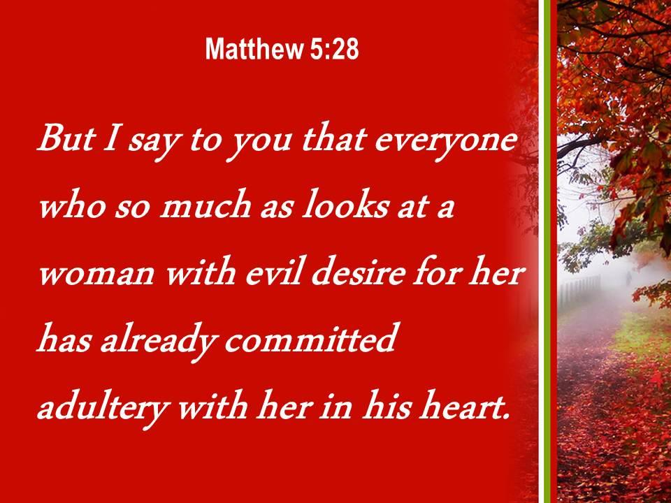 Matthew 5 28 You that anyone who looks PowerPoint Church Sermon ...