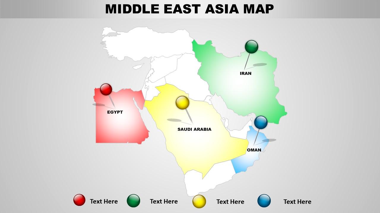 Middle east asia continents powerpoint maps | Presentation Graphics ...