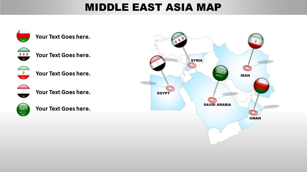 Middle east asia continents powerpoint maps | Presentation Graphics ...