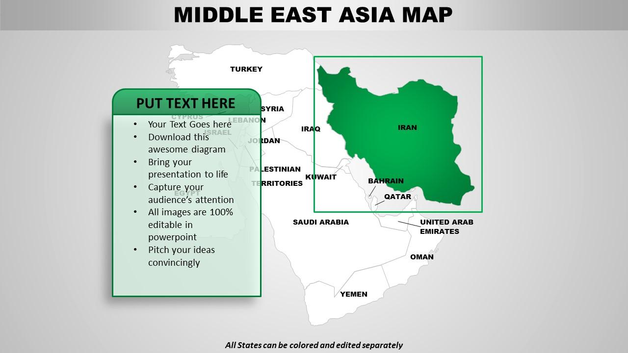 Middle east asia continents powerpoint maps | Presentation Graphics ...