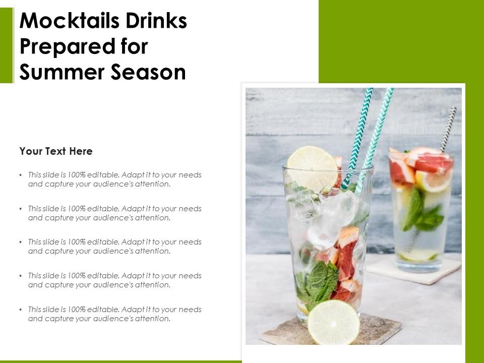 Mocktails Drinks Prepared For Summer Season | Presentation Graphics | Presentation PowerPoint ...