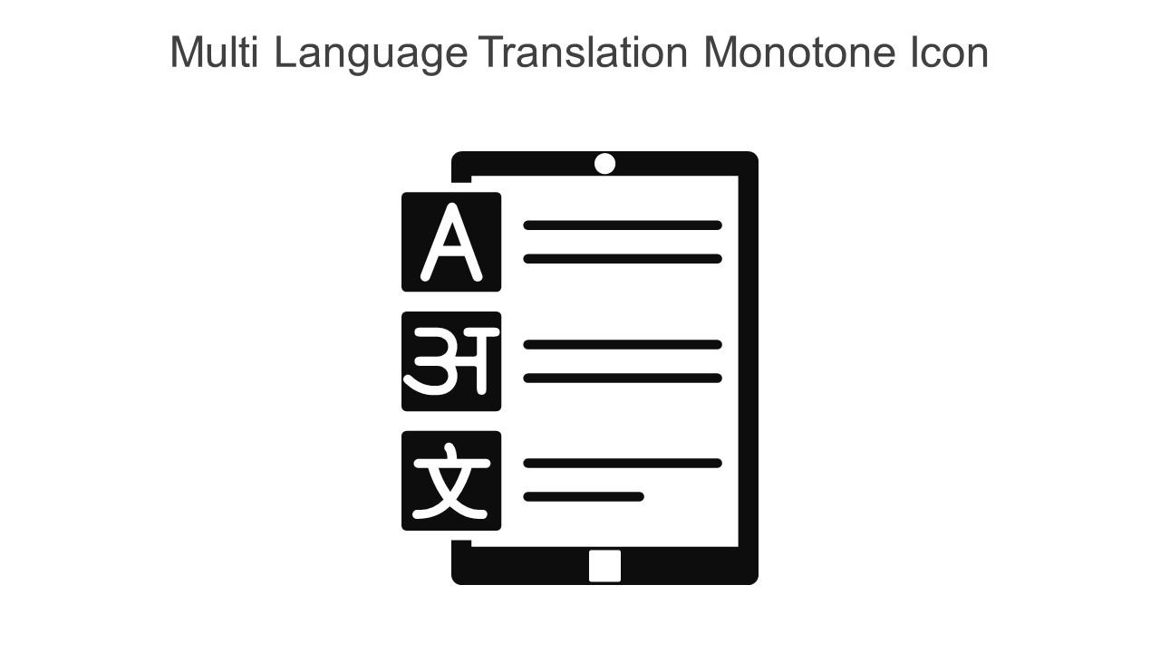 Multi Language Translation Monotone Icon In Powerpoint Pptx Png And Editable Eps Format Ppt