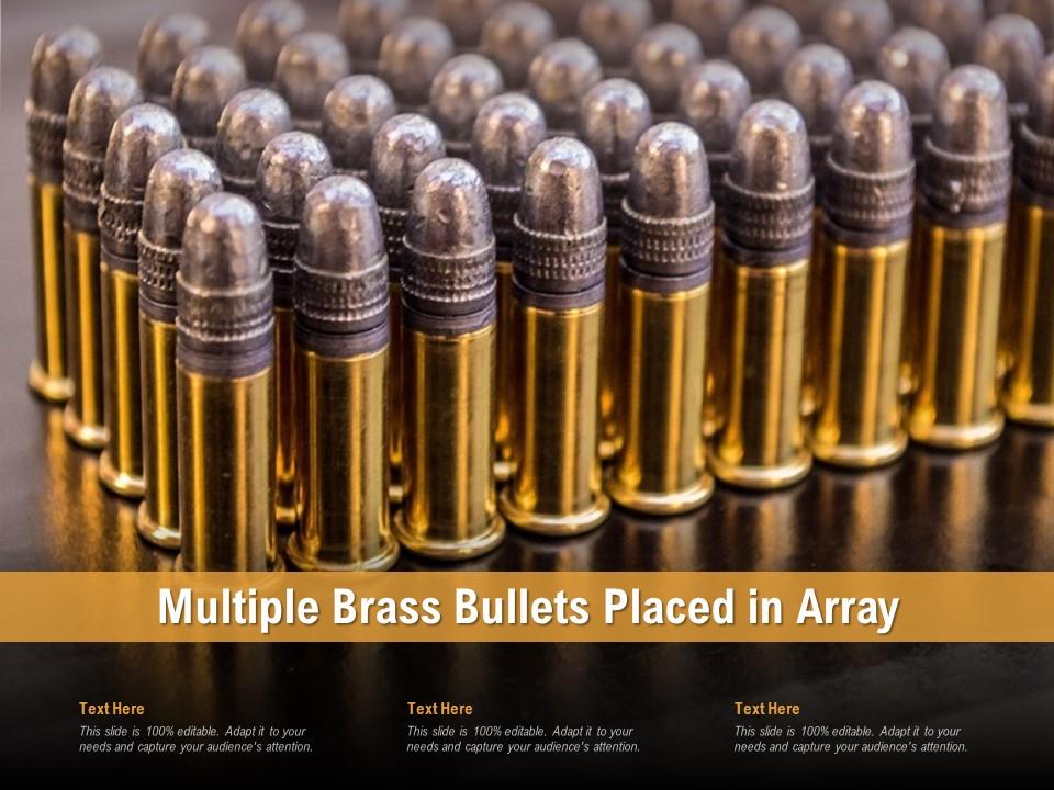 Multiple Brass Bullets Placed In Array Powerpoint Slides Diagrams