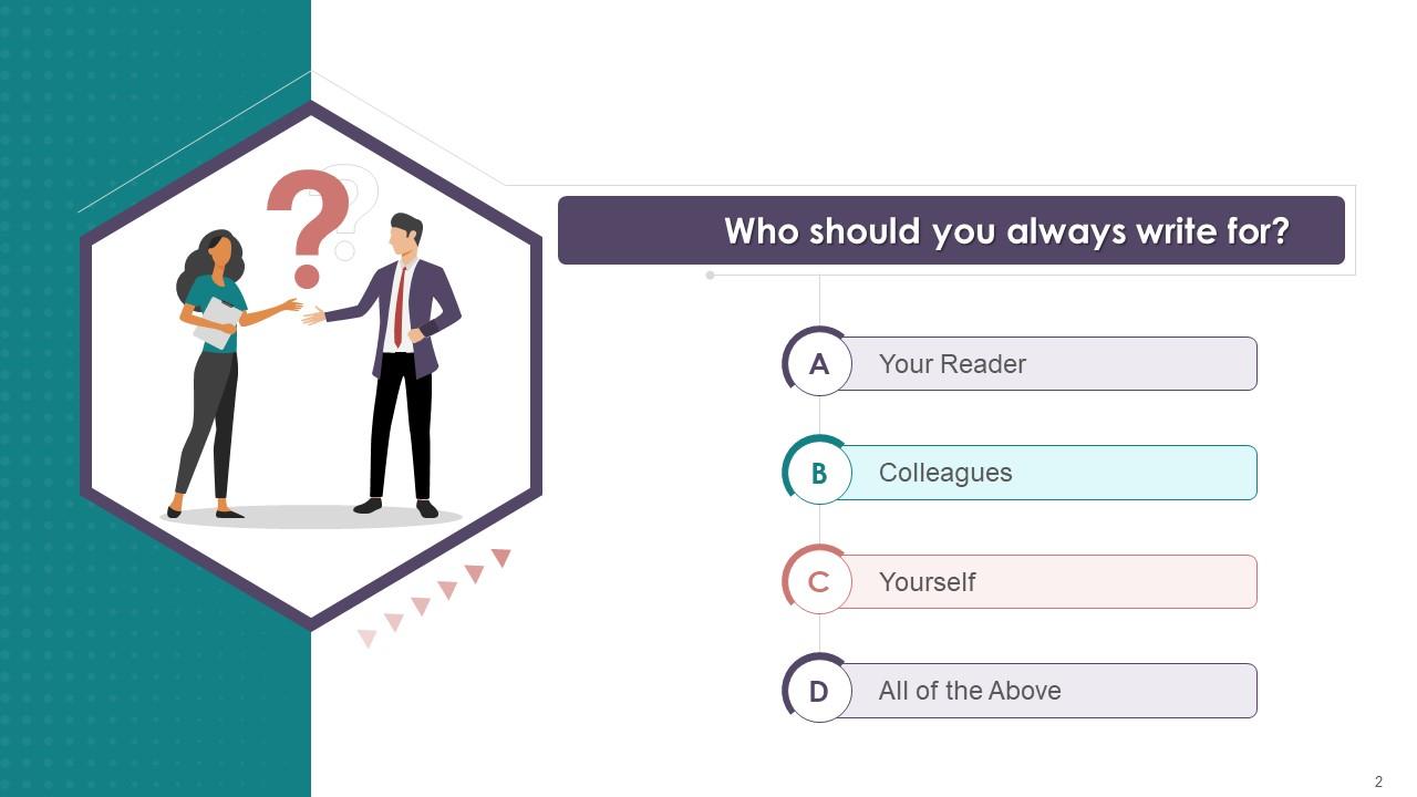 Multiple Choice Questions For Session Written Business Communication Training Ppt | Presentation ...