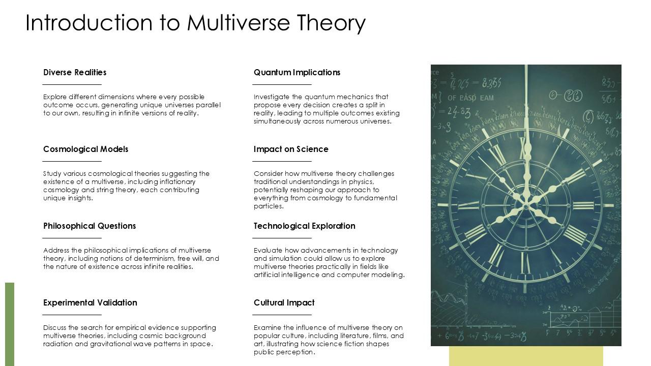 Multiverse Theory Multiple Parallel Universes Hypothesis PPT PowerPoint ST AI PPT Sample