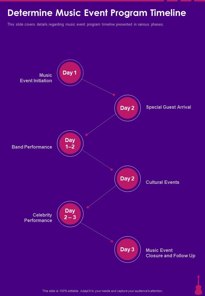 Music Concert Financing Determine Music Event Program Timeline One Pager Sample Example Document ...