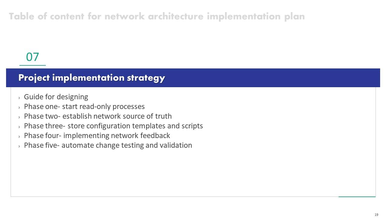 Network Architecture Implementation Plan Powerpoint Presentation Slides