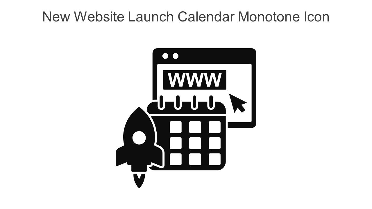 New Website Launch Calendar Monotone Icon In Powerpoint Pptx Png And Editable Eps Format PPT ...