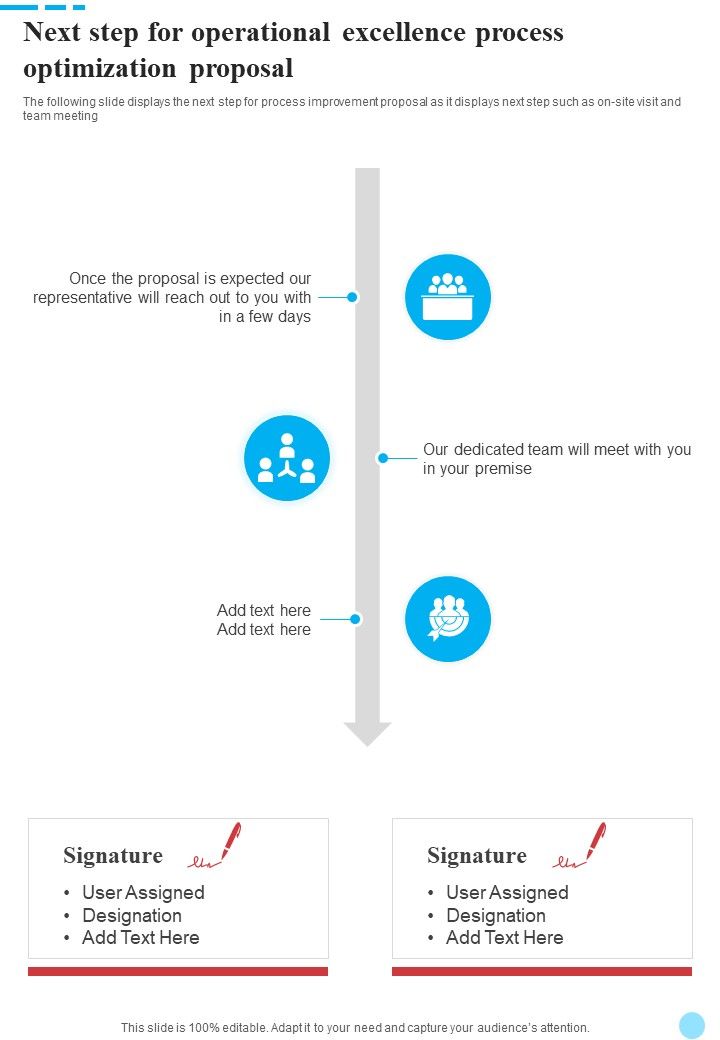 Next Step For Operational Excellence Process Optimization Proposal One Pager Sample Example ...