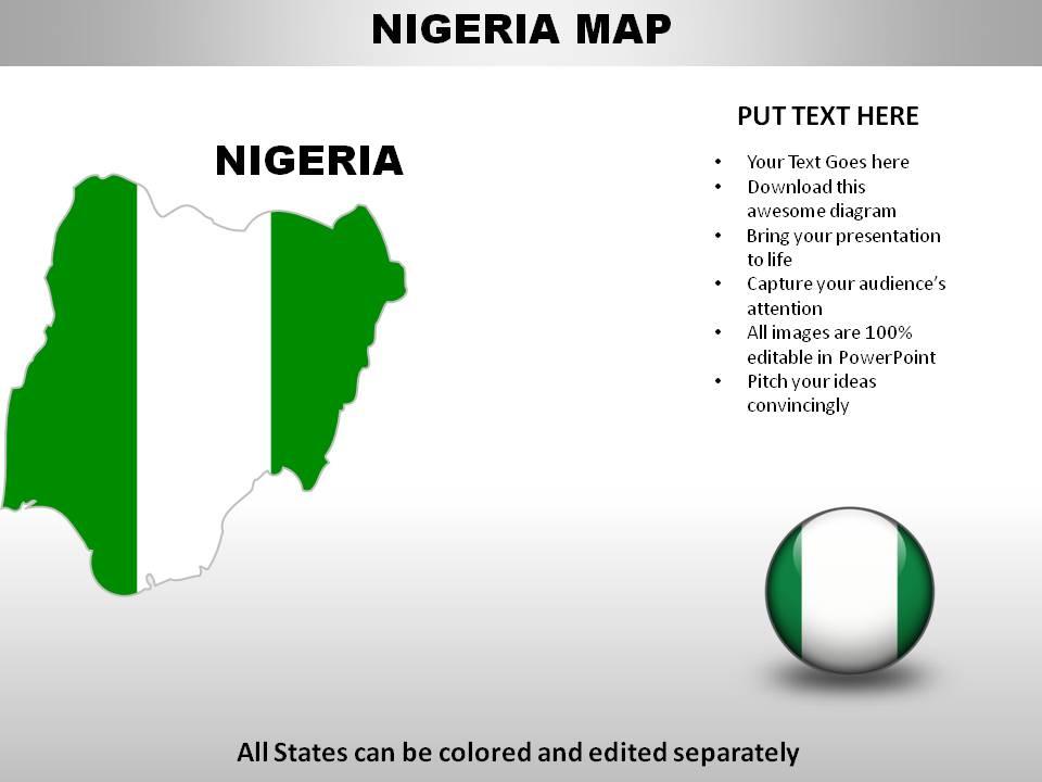 Nigeria Country Powerpoint Maps | Presentation PowerPoint Images | Example of PPT Presentation ...