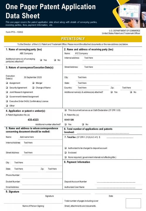 Patent Application Example