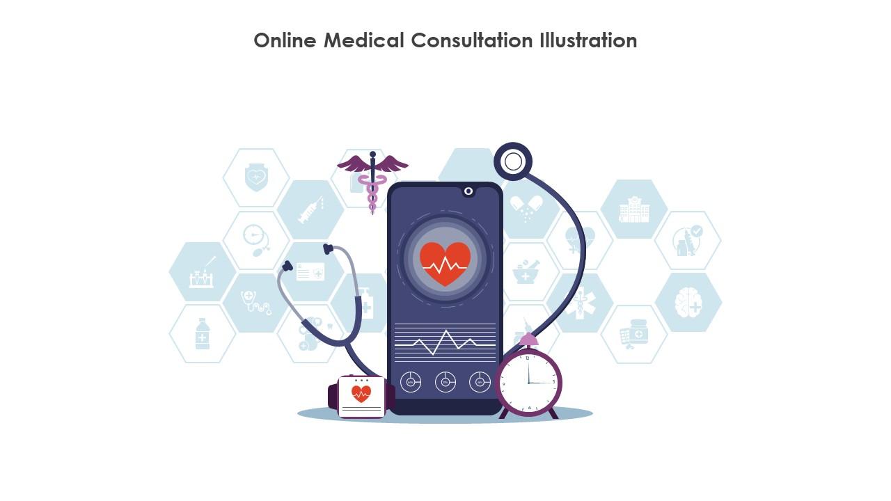 Online Medical Consultation Illustration PPT Template