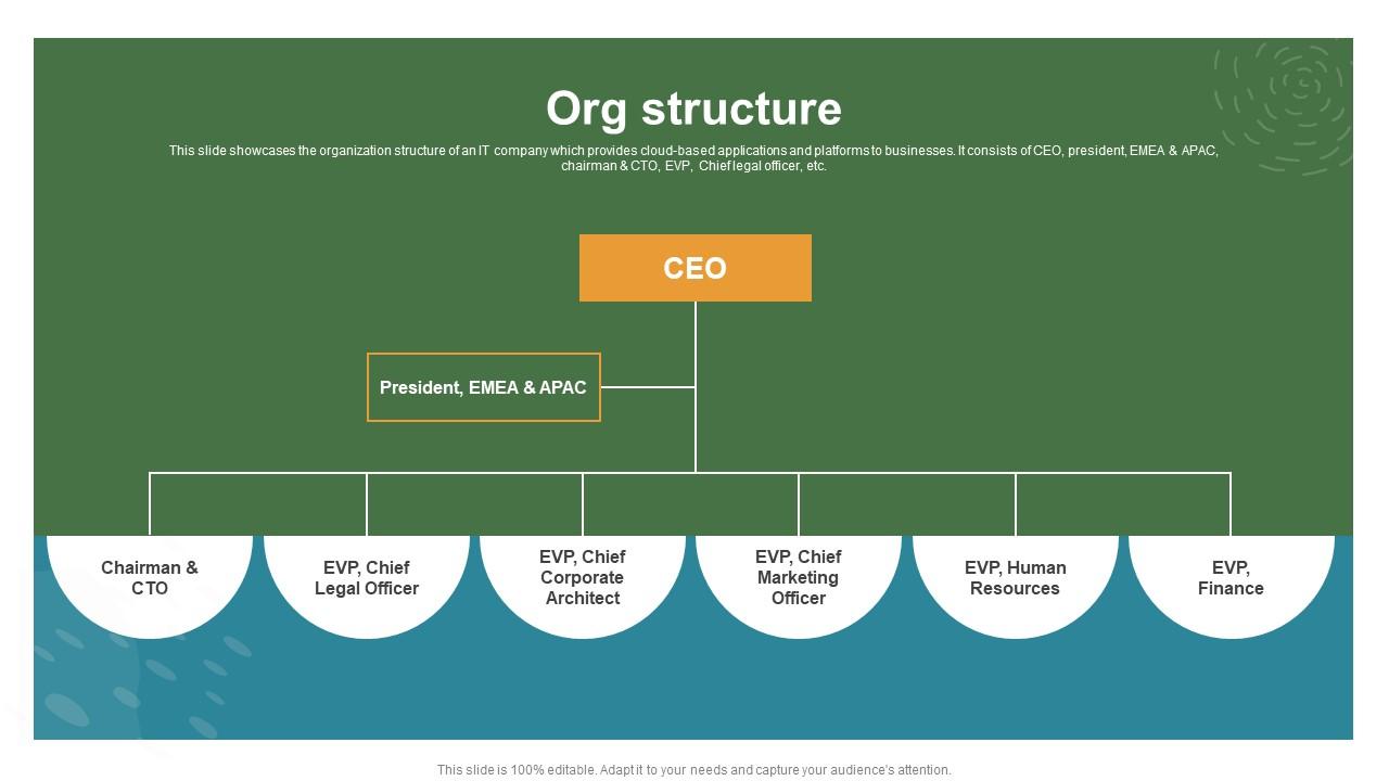 Org Structure Oracle Investor Funding Elevator Pitch Deck PPT Template