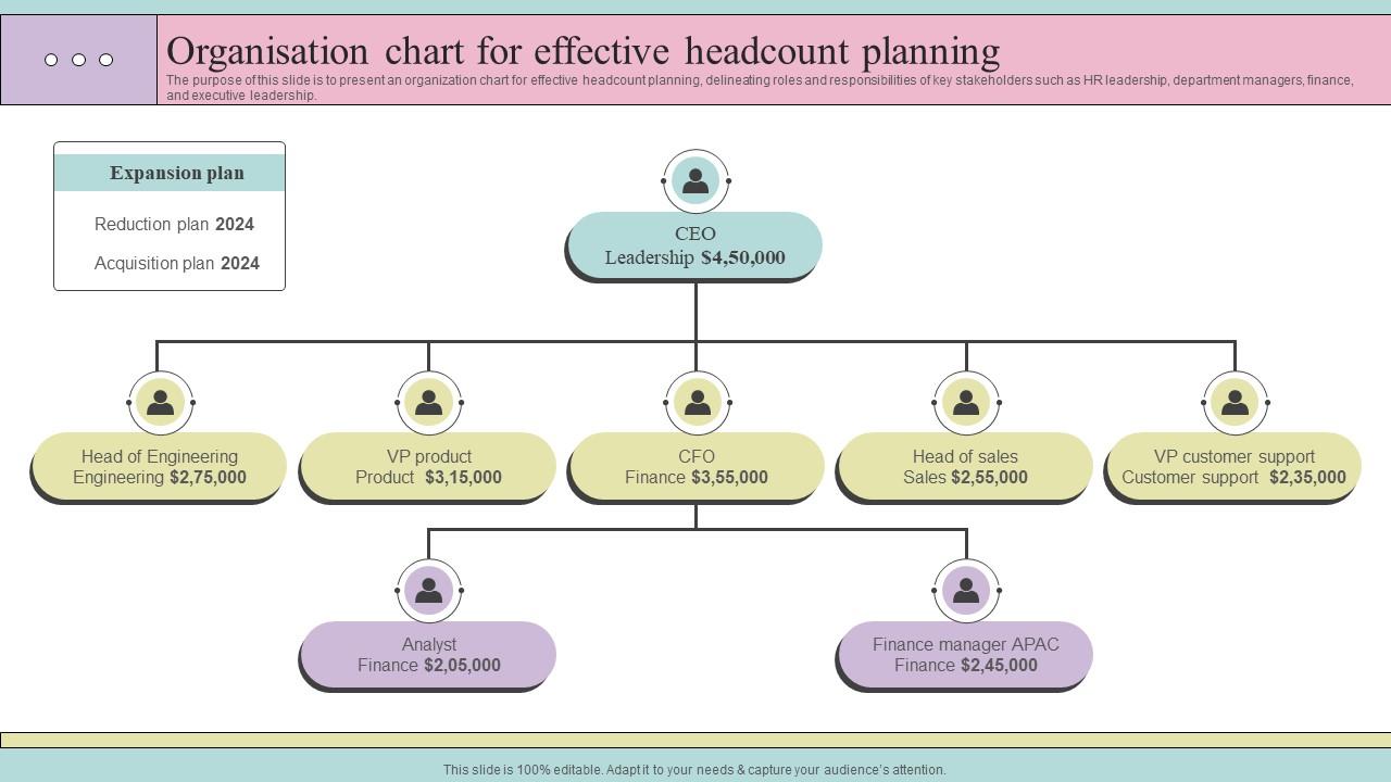 Organisation Chart For Effective Headcount Planning PPT PowerPoint