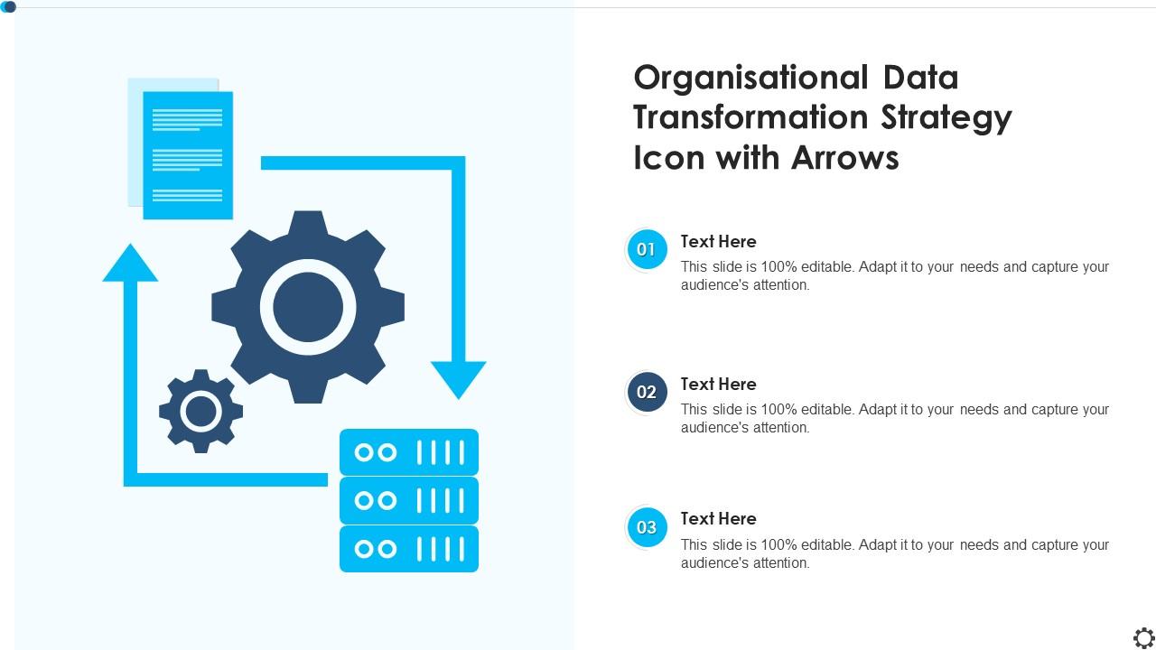 Organisational Data Transformation Strategy Icon With Arrows ... Organisational Data Transformation Strategy Icon With Arrows ...