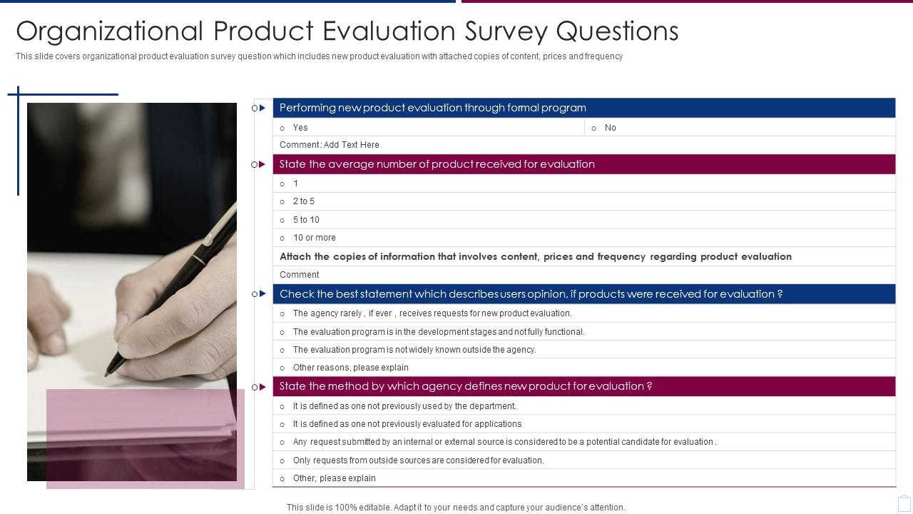 Organizational Product Evaluation Survey Questions Presentation organizational-product-evaluation-survey-questions-presentation