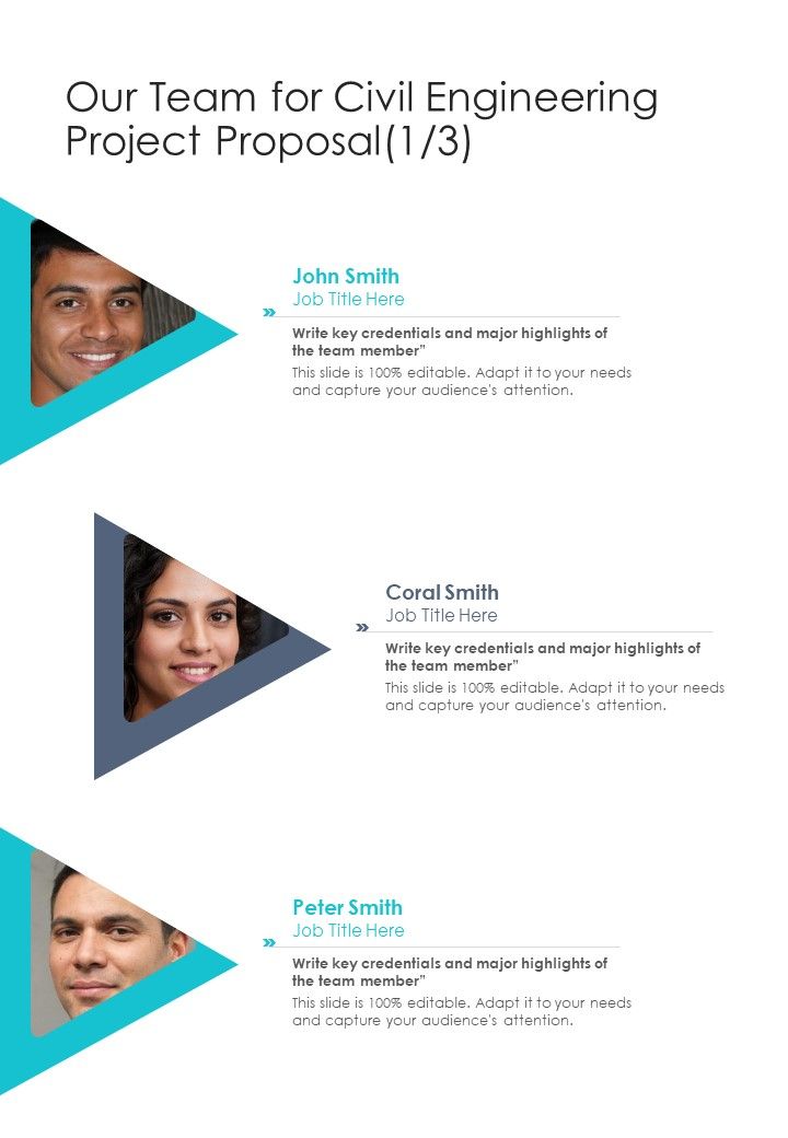 Our Team For Civil Engineering Project Proposal One Pager Sample Example Document | Presentation ...
