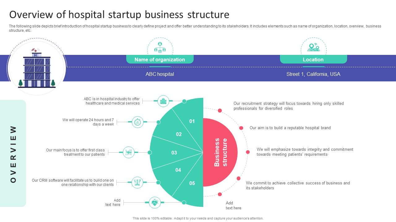 Overview Of Hospital Startup Business Structure Hospital Startup ...