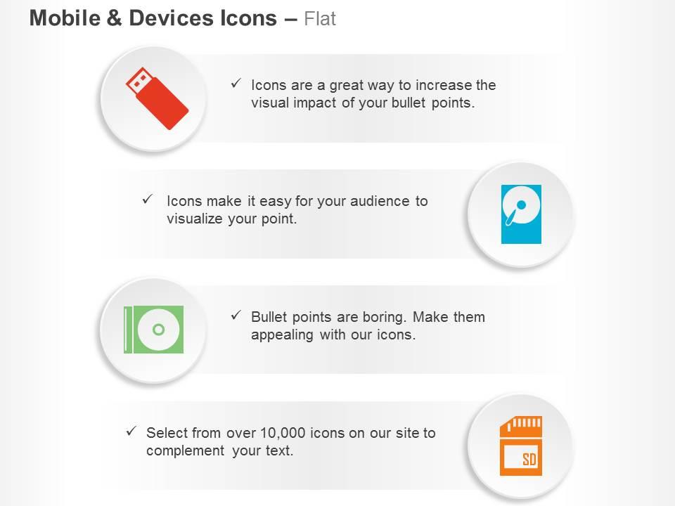 Pendrive Cd Drive Cd Case Memory Card Ppt Icons Graphics Templates Powerpoint Slides Ppt