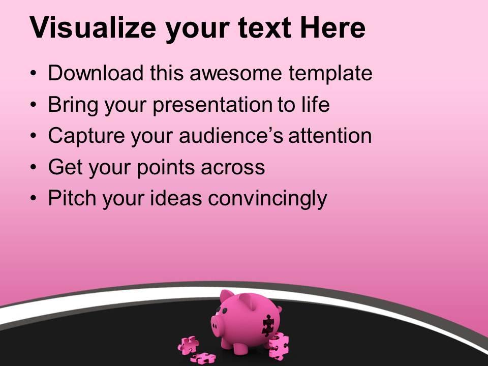 Piggy Bank And Puzzles Saving Concept PowerPoint Templates PPT Themes ...