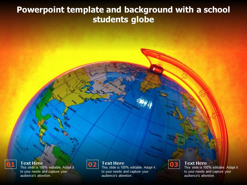 Powerpoint Template And Background With A School Students Globe ...